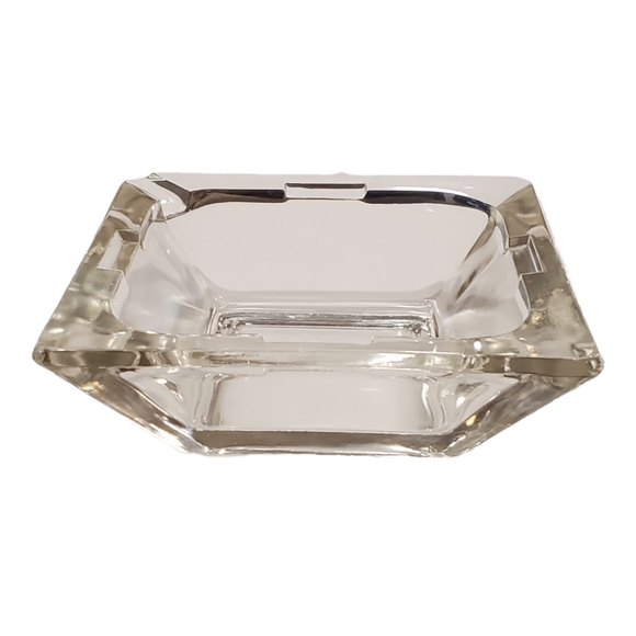 Unknown | Accents | Vintage Mid Century Modern Heavy Solid Clear Glass ...